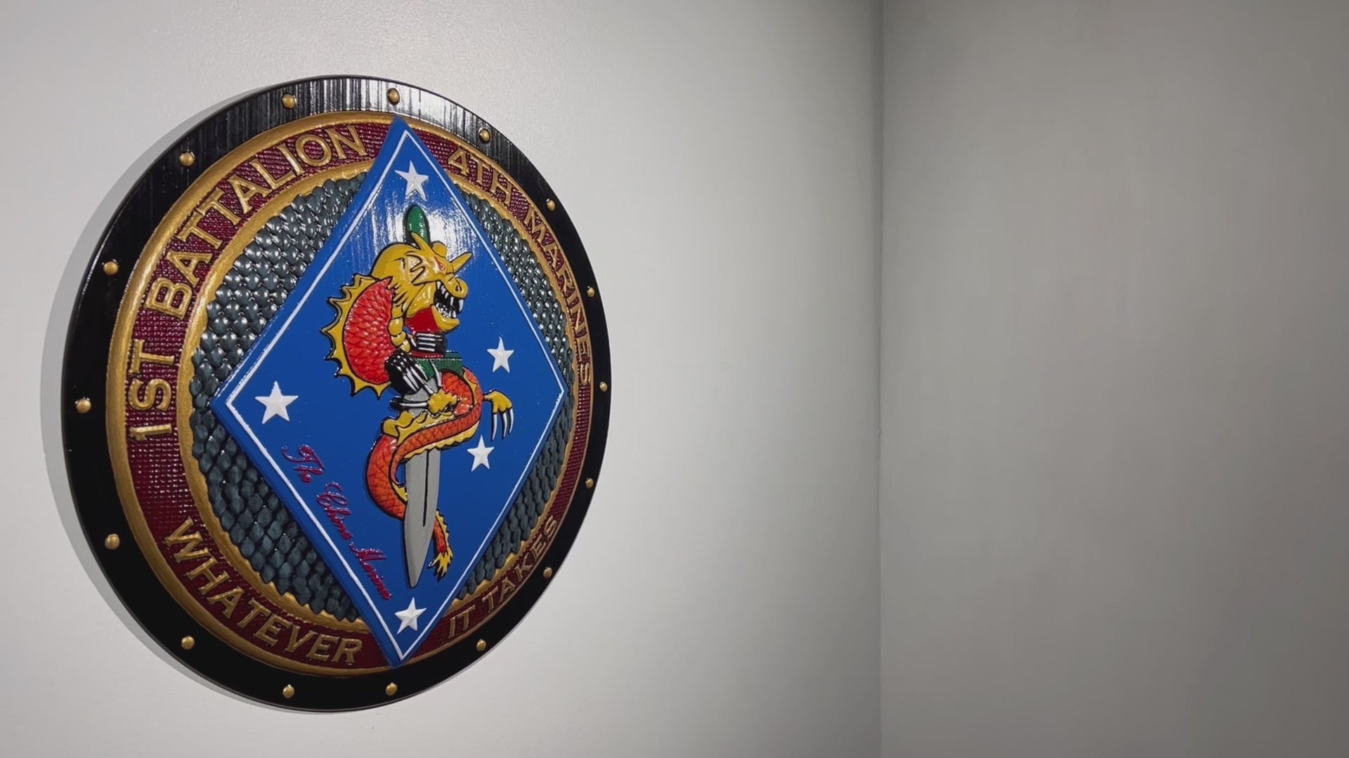 USMC 1st Battalion 4th Marines, CNC 3D wood, Painted Plaque – Carved ...